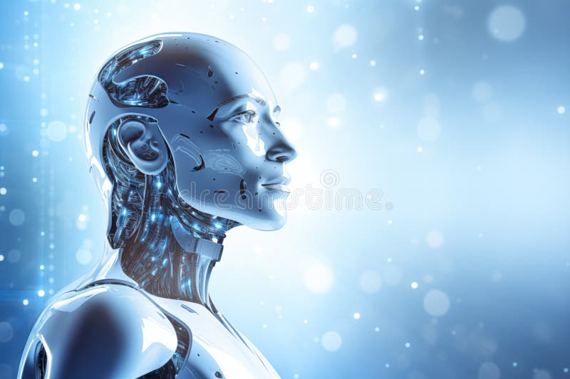 Futuristic Robot with a Blank Face Stock Illustration - Illustration of ...