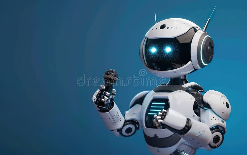 Futuristic Robot Broadcasting, Speaking. Future of Modern Automated ...