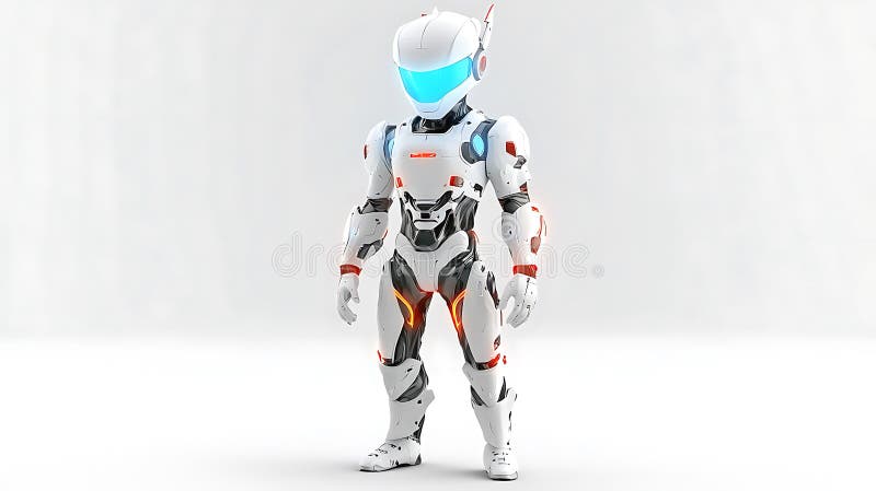 Futuristic Robot Character Design with Glowing Accents and Sleek Armor ...