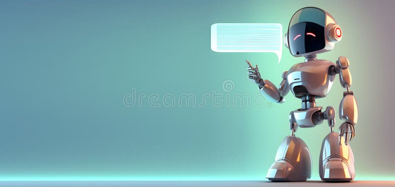 Robot with Chat Box. Concept of Chatbot or Ai Assistant. AI Generated ...