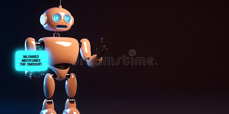 Robot with Chat Box. Concept of Chatbot or Ai Assistant. AI Generated ...