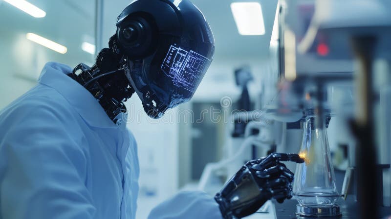 Futuristic Robot Conducting Laboratory Experiments with Advanced ...