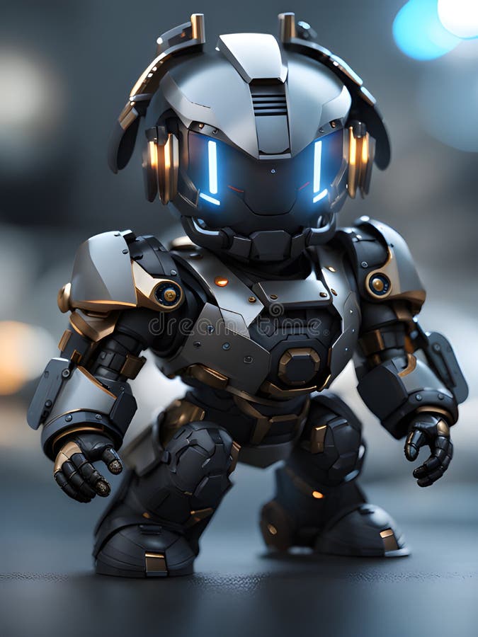 Futuristic Robot with Dark Background. Future Technology Stock ...