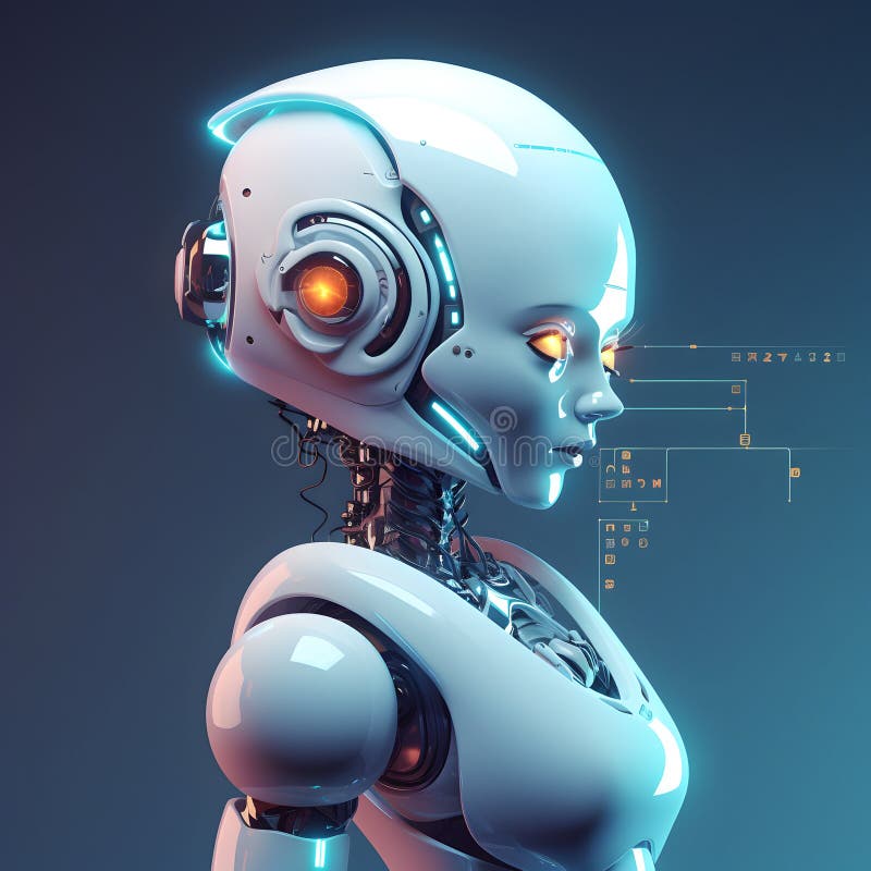 Robot with Data Information. Concept of Chatbot or Ai Assistant. AI ...