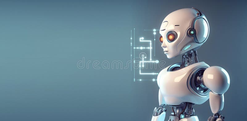 Robot with Data Information. Concept of Chatbot or Ai Assistant. AI ...