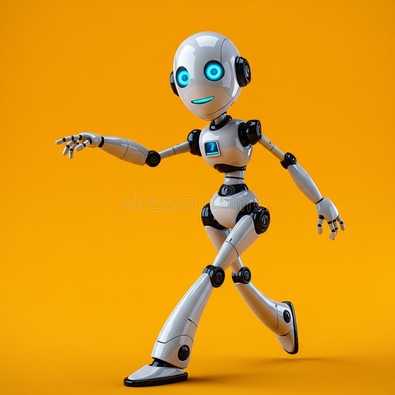 A Futuristic Robot Depicted with a Humanoid Form, Featuring a Sleek ...