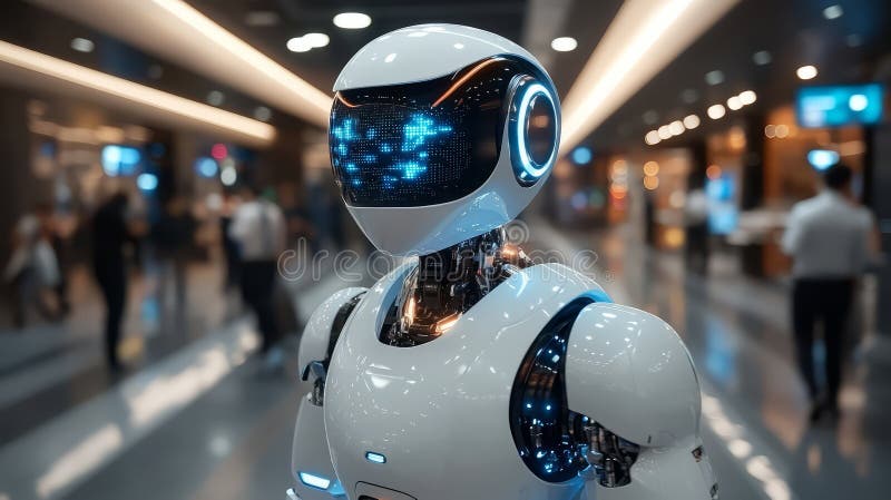 Futuristic Robot Design in a Modern Indoor Space with Technology ...