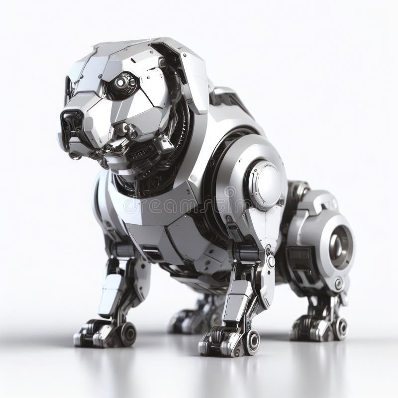 Futuristic Robot Dog on Solid White Background. Ai Generative Stock ...