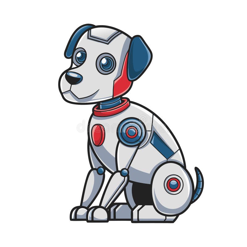 Futuristic Robot Dog Vector Illustration for Technology Concept Stock ...
