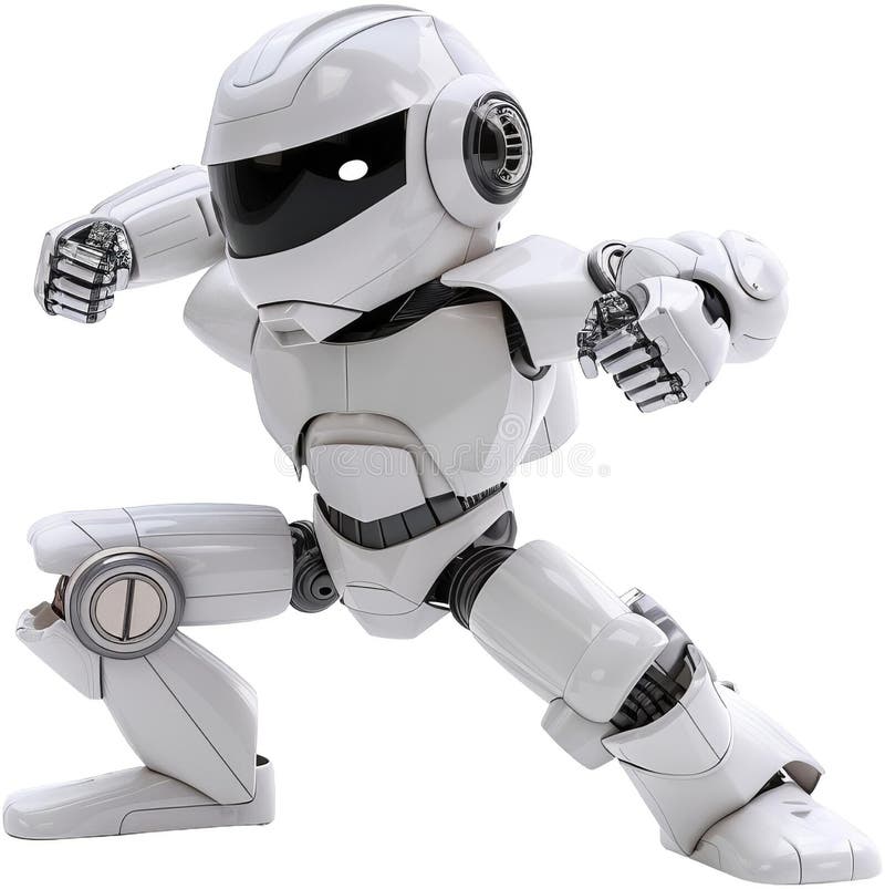 Futuristic Robot in Dynamic Karate Pose Stock Photo - Image of fighting ...