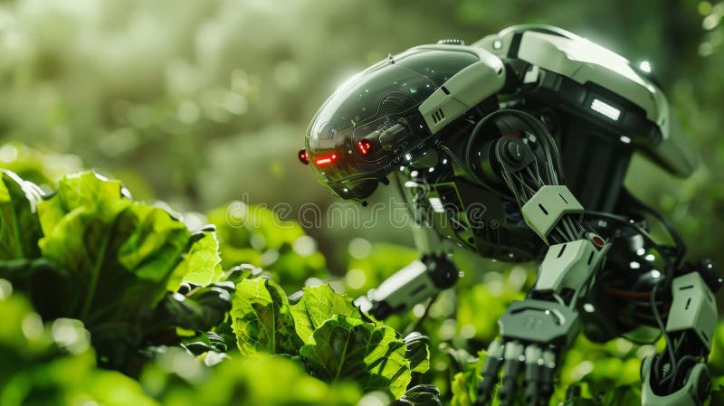 A Futuristic Robot Equipped with Sharp Blades Glides through Fields of ...