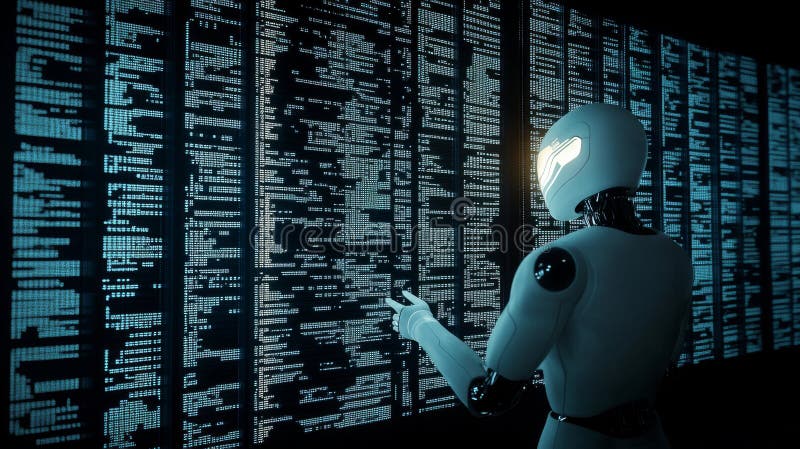 Futuristic Robot Examining Digital Data High Tech Setting Stock Photos - Free & Royalty-Free ...