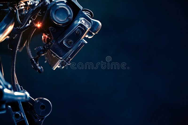 Futuristic Robot Exploring Dark Environment Artificial Intelligence ...