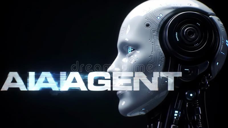 Futuristic Robot Face Displays Sleek Design Technological Advancement ...