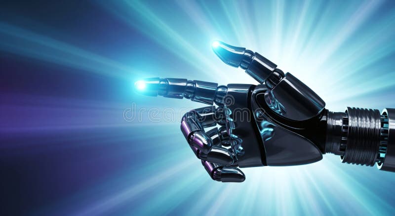 Futuristic Robot Hand Points Stock Illustrations – 830 Futuristic Robot ...