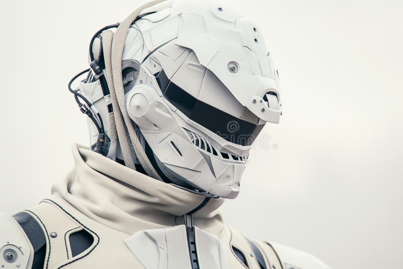 Futuristic Robot Head Close-Up Stock Photo - Image of robotics ...