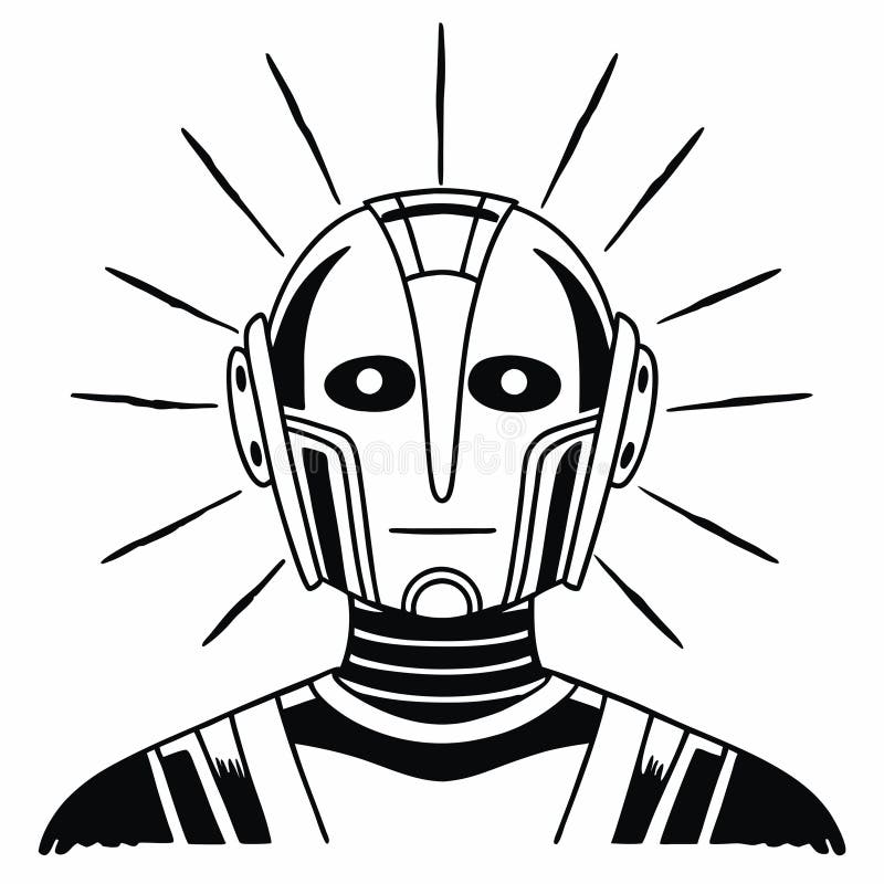 Futuristic Robot Head . the Face of Artificial Intelligence Stock ...