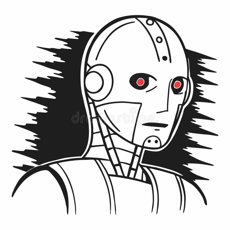 Futuristic Robot Head . the Face of Artificial Intelligence Stock ...