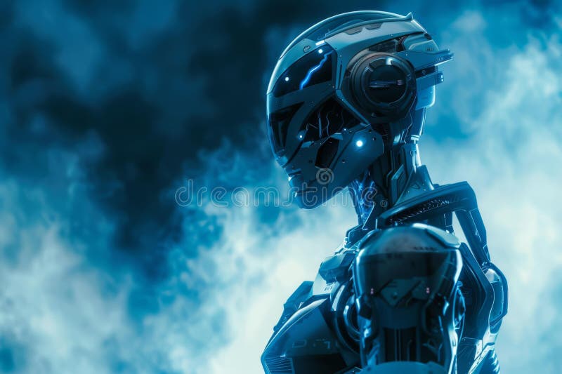 Futuristic Robot Head Profile, Artificial Intelligence Concept Stock ...