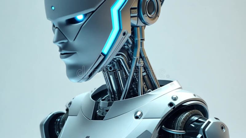Futuristic Robot Head Profile View Stock Photo - Image of advanced ...