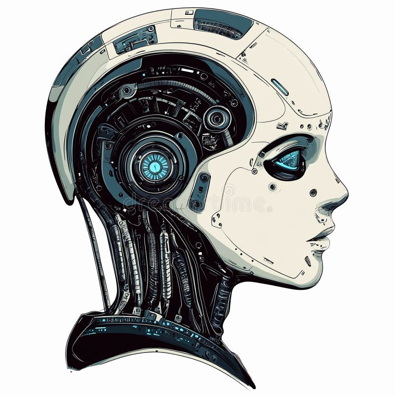Futuristic Robot Head Profile View Stock Photo - Image of advanced, engineering: 320010582