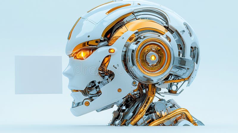 Futuristic Robot Head, Profile View, Advanced Technology, Intricate ...