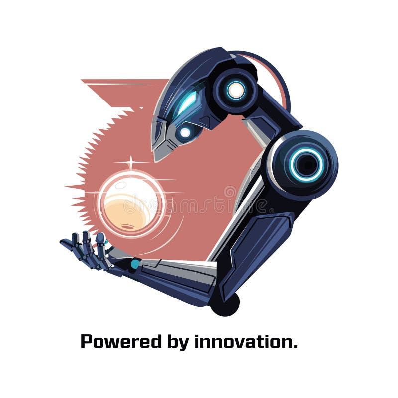 A Futuristic Robot Holding a Glowing Orb Stock Vector - Illustration of ...