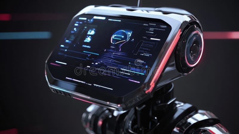 Futuristic Robot Interface Displaying Advanced Technology and Data ...
