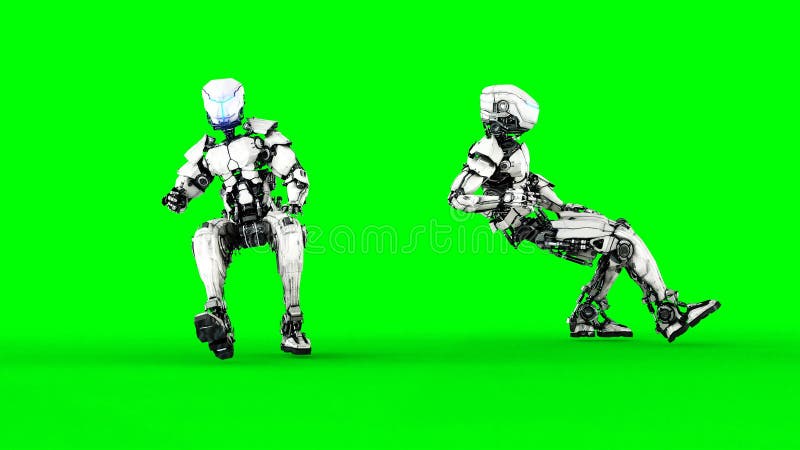 Futuristic Robot Isolate on Green Screen. Realistic 3d Render. Stock ...