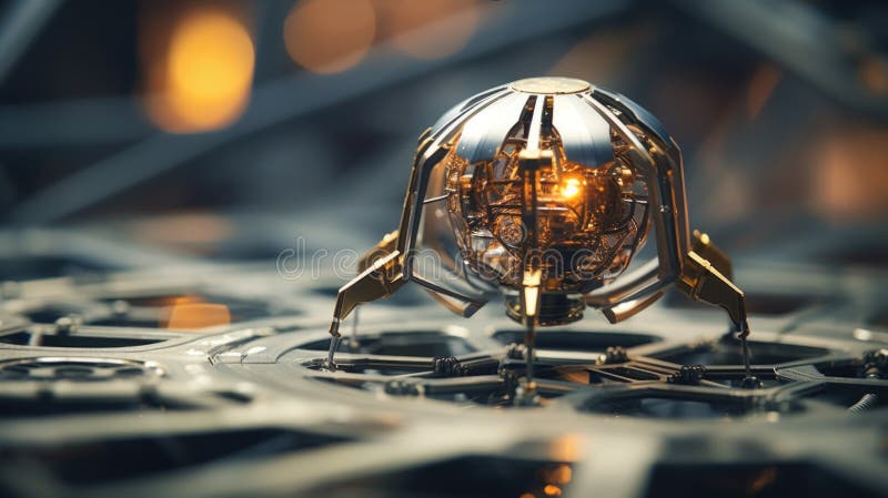 A Futuristic Robot with a Light Bulb on Top, AI Stock Image - Image of ...