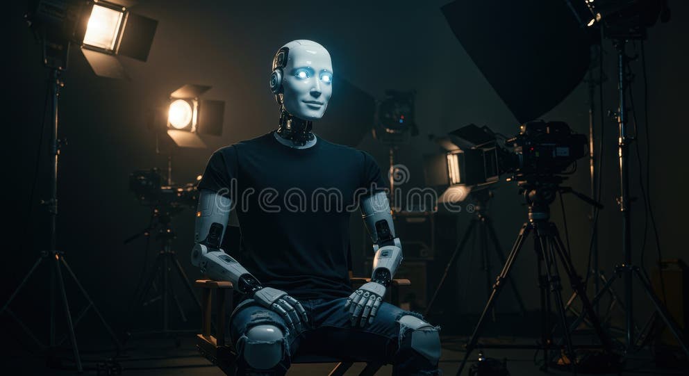Futuristic Robot Model in Professional Studio Setting with Dramatic ...