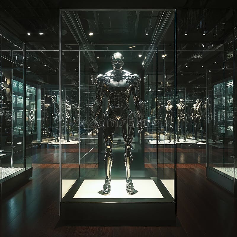 Futuristic robot model stock photo. Image of exhibition - 367854480