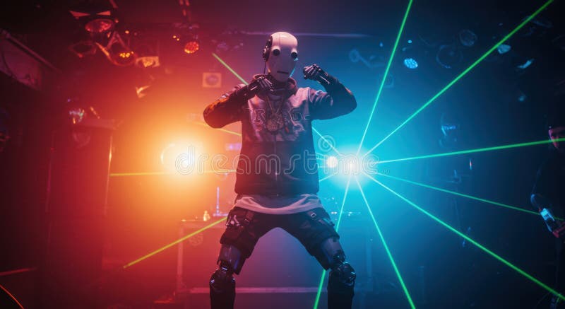 Robot Dancing with Human Performers on Stage Stock Photo - Image of ...