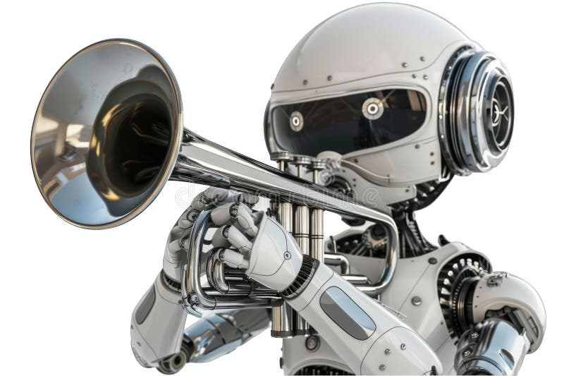 Futuristic Robot Playing Trumpet - Artificial Intelligence and Music ...