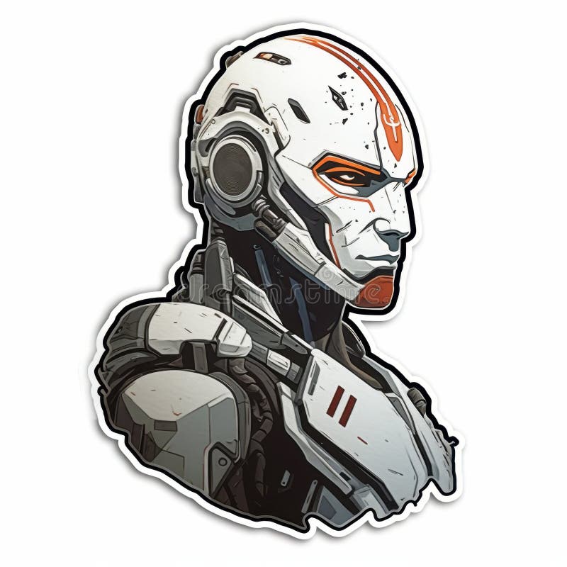 Futuristic Robot Portrait with Detailed Mechanical Features Stock ...