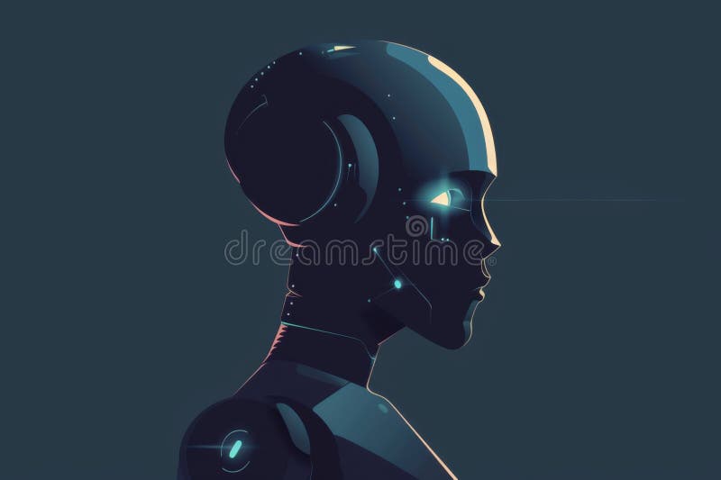 Futuristic Robot Profile with Glowing Eyes, Showcasing Advanced ...