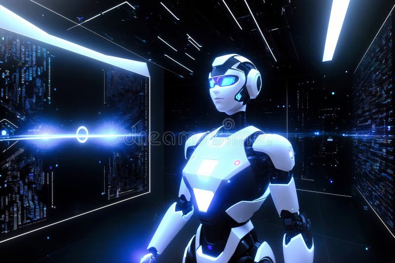 Futuristic Robot Scenarios - Artificial Intelligence Concepts Stock ...