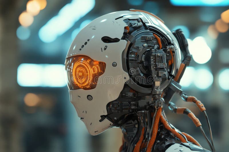 Futuristic Robot Side Profile Stock Image - Image of mechanical ...