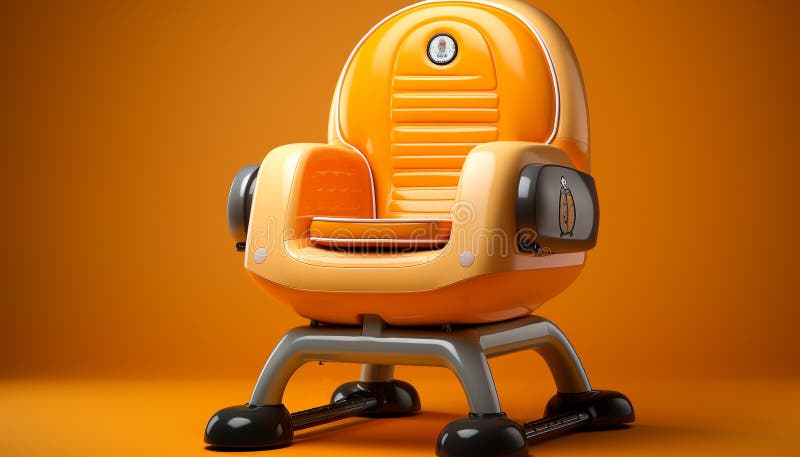 A Futuristic Robot Sitting in a Yellow Car, Driving Fast Generated by ...