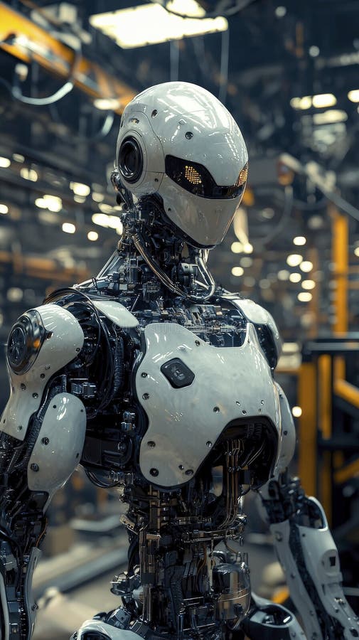 Futuristic Robot with Sleek Aerodynamic Structure Stock Illustration ...