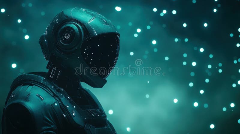 Space Explorer Robot in a Starry Universe with a Sleek Design Stock ...