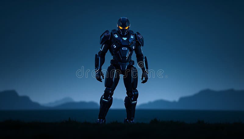 Futuristic Robot Standing Pose, Sci-fi Android and Advanced Technology ...