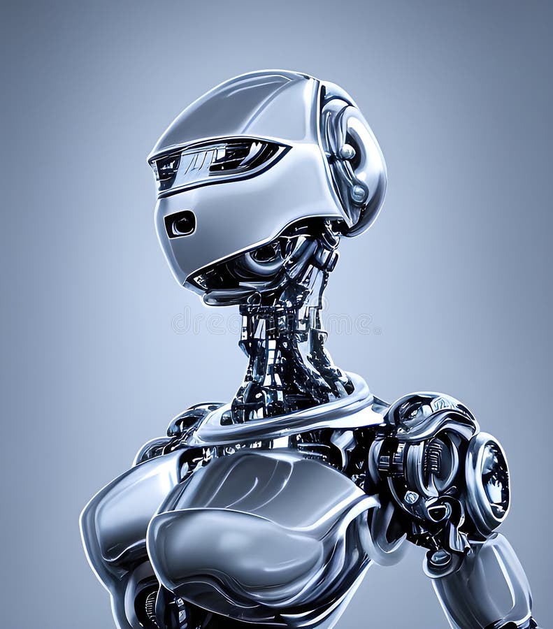 Futuristic Robot, Technology Background with White Realistic Robot Ai ...