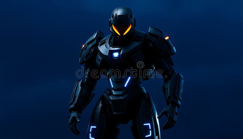 Futuristic Robot Warrior, Sci-Fi Character and Advanced Technology ...