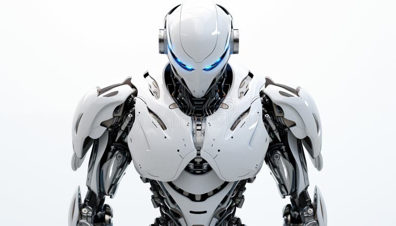 Futuristic Robot on a White Background Stock Image - Image of robot ...