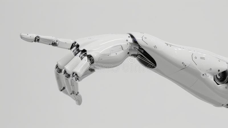 Futuristic Robotic Arm in a Dynamic Pose Stock Image - Image of closeup ...