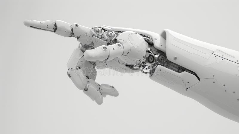 Futuristic Robotic Arm in a Dynamic Pose Stock Photo - Image of ...