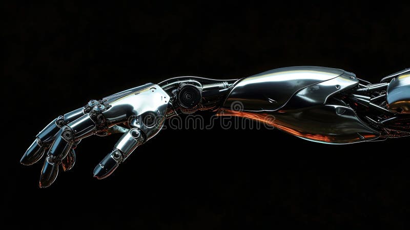 Futuristic Robotic Arm in Dynamic Poses. Generative Ai Stock ...