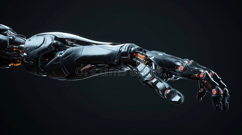 Futuristic Robotic Arm in Dynamic Poses. Generative Ai Stock ...
