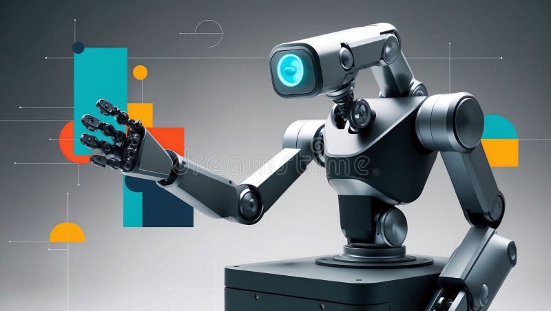 Futuristic Robotic Arm with Geometric Shapes: Innovative Technology ...